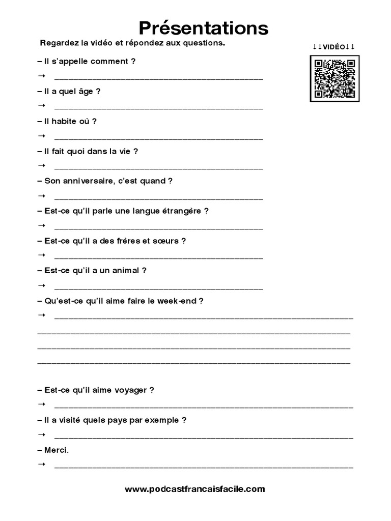 Presentation Delf A1 | PDF
