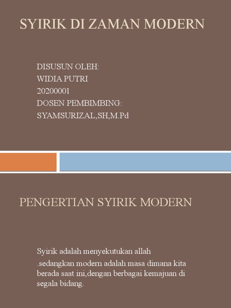 Aik Syirik Di Zaman Modern | PDF