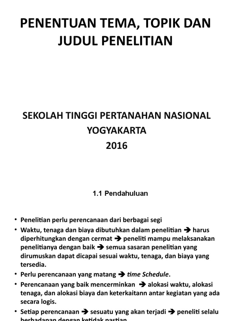 Panduan Menentukan Judul Penelitian | PDF