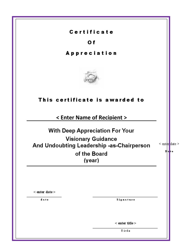 Certificate of Appreciation Template | PDF