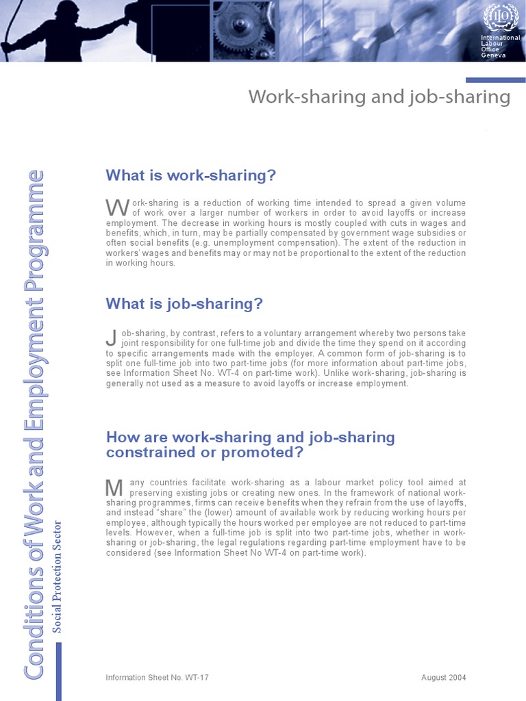 Work-Sharing and Job-Sharing | PDF | Working Time | Employment