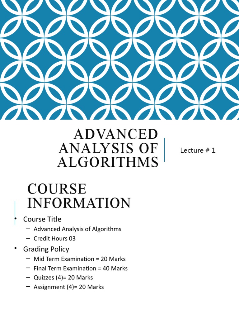 Advanced Analysis of Algorithms: Lecture # 1 | Download Free PDF | Algorithms | Applied Mathematics