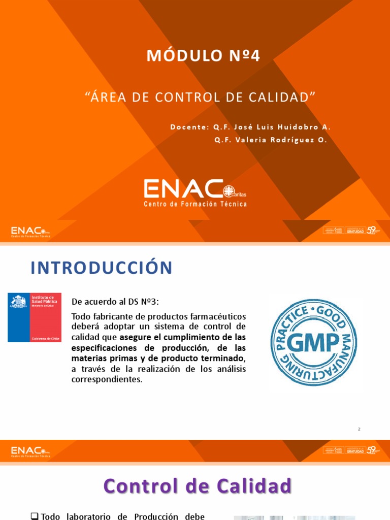 M4.1. Control de Calidad | PDF | Laboratorios | Farmacéutico