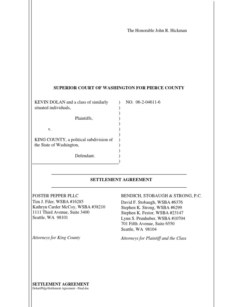 Settlement Agreement | PDF | Procedures Of The Supreme Court Of The ...