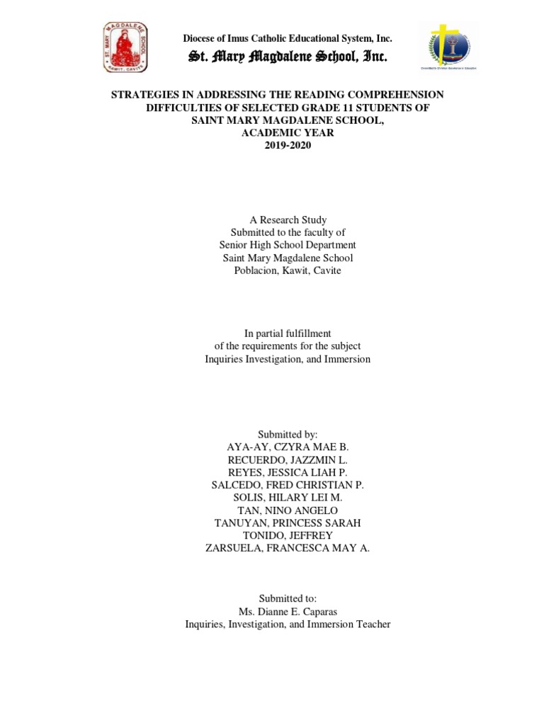 Reading Comprehension Strategies - HUMSS 2 | PDF | Reading ...