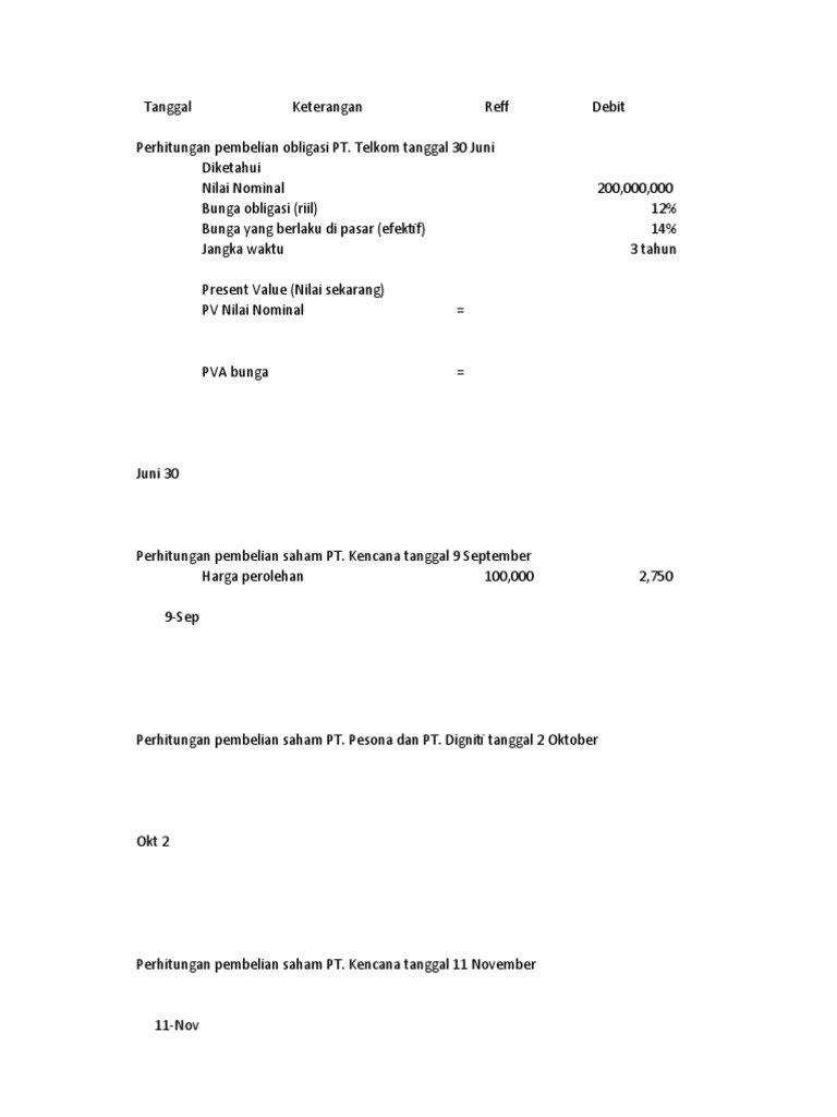 Kertas Kerja Investasi | PDF