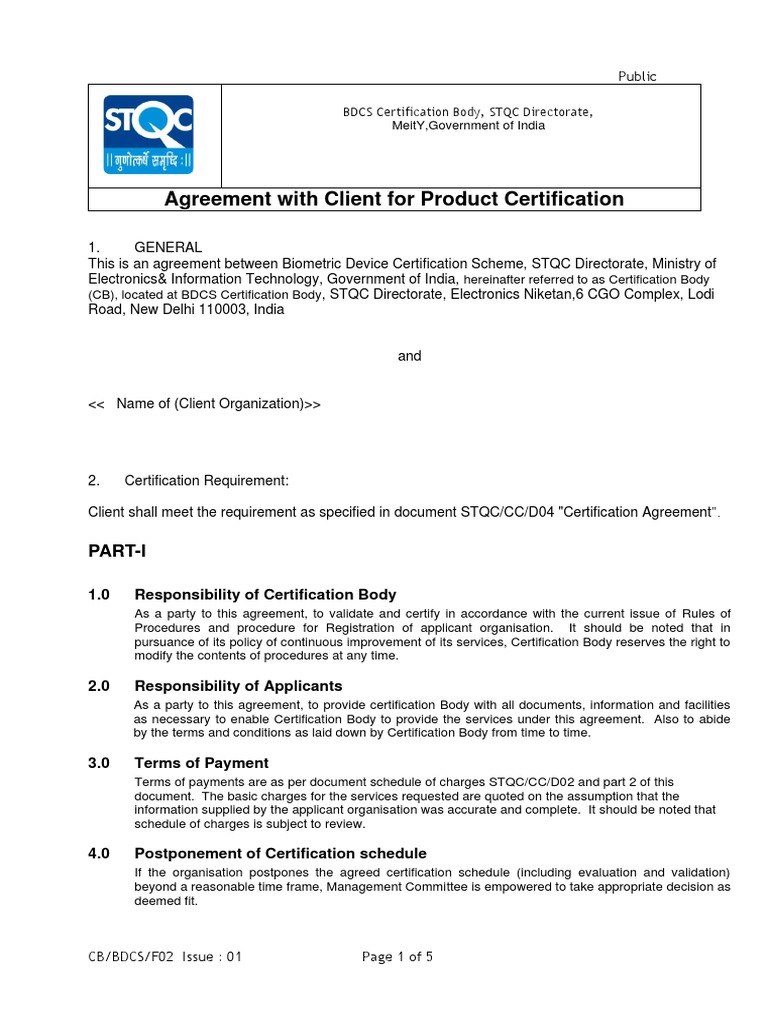 BDCS-F02-Agreement With Client For Product Evaluation | PDF | Indemnity ...