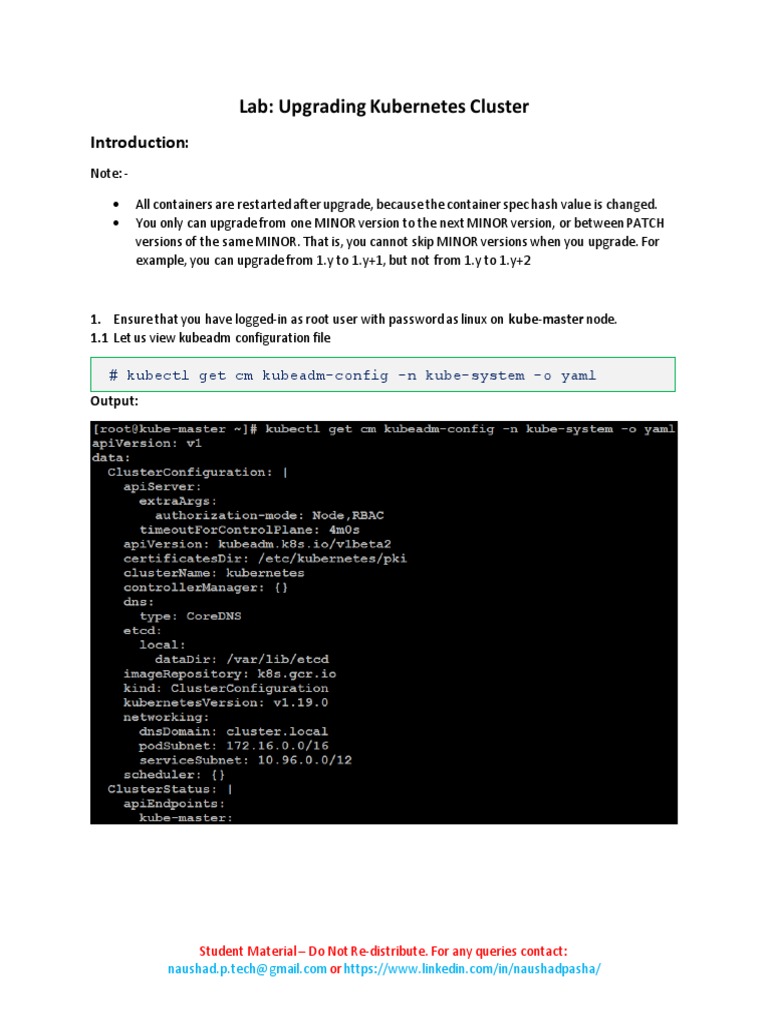Lab26 - Upgrading Kubernetes Cluster | PDF | Computer Cluster ...