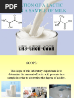 Milk Acidity and Lactic Acid Testing | PDF | Milk | Titration