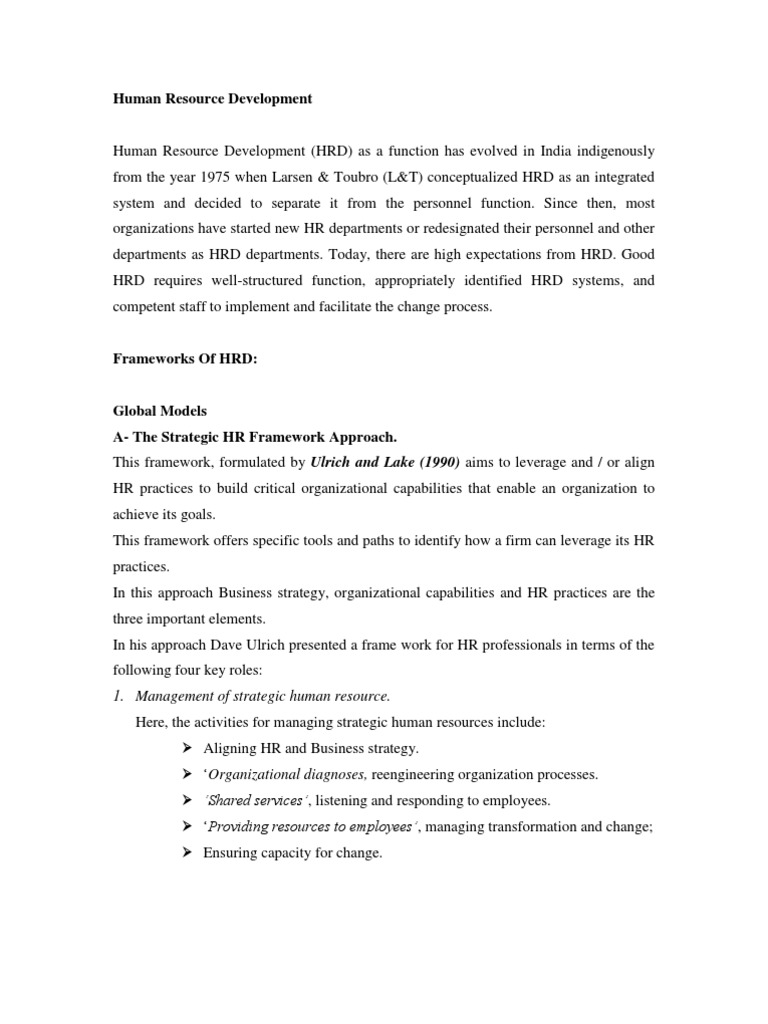 HRD Assignment | Human Resources | Human Resource Management