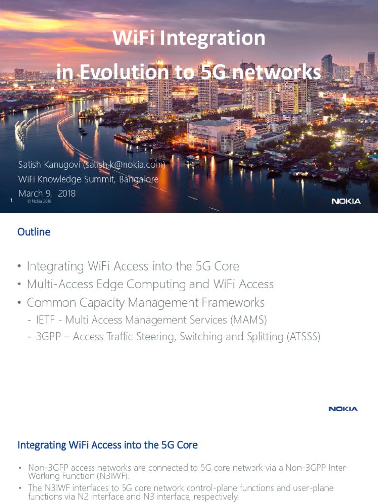 Wifi Integration in Evolution To 5G Networks: Wifi Knowledge Summit ...