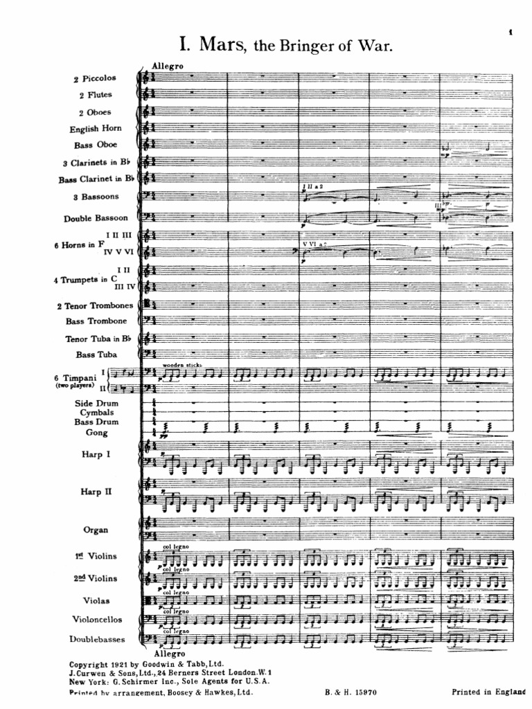 Holst - THE PLANETS - I. Mars, The Bringer of War | PDF
