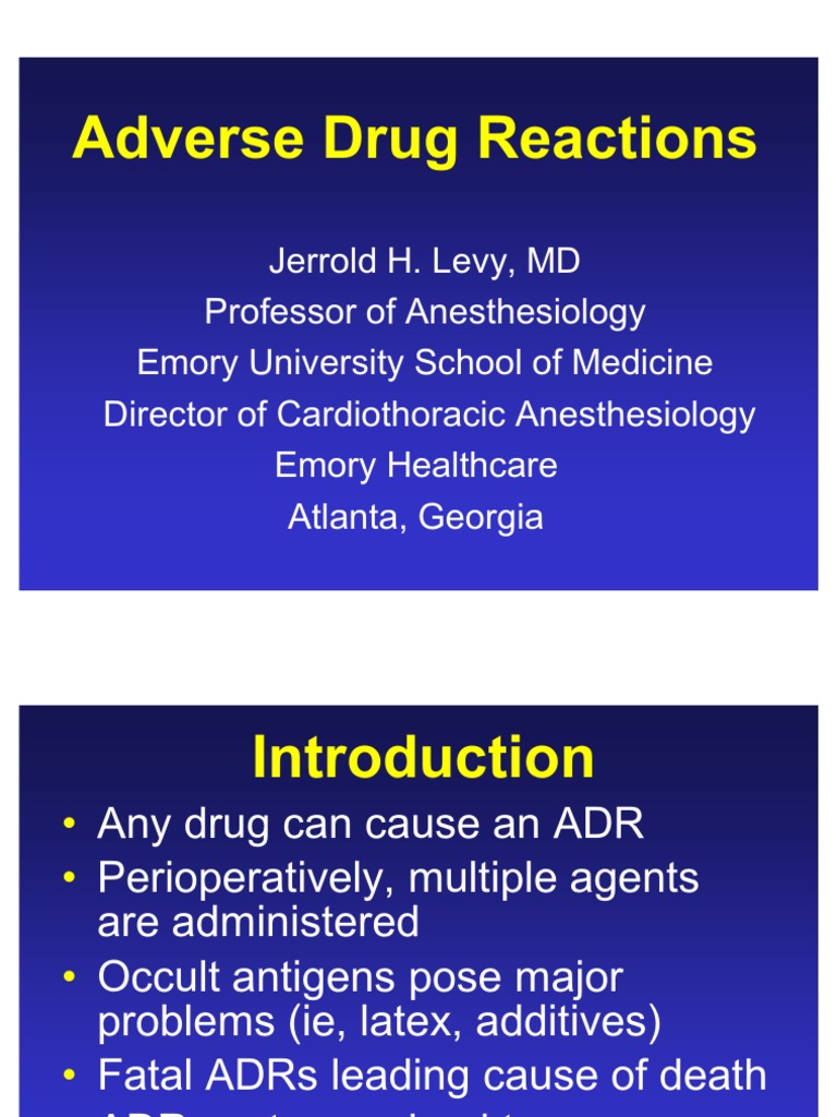 Adverse Reactions Slideshow | PDF | Allergy | Adverse Effect