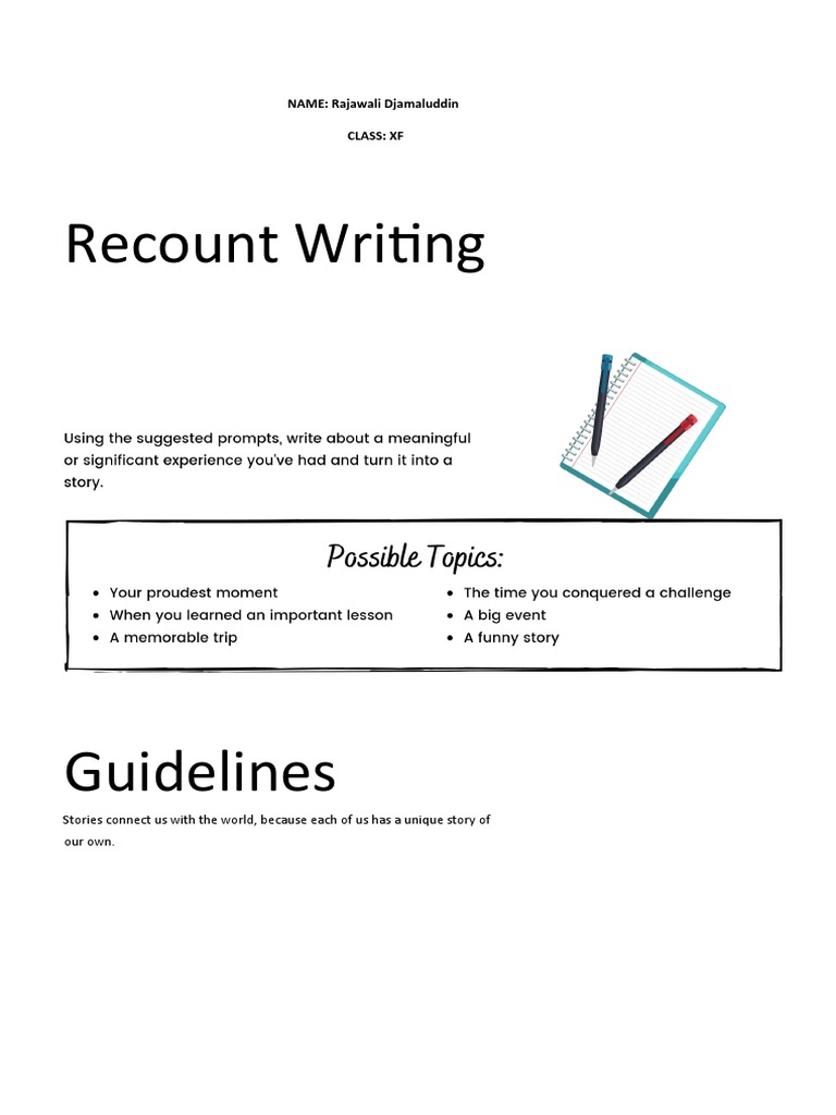 Recount Text Worksheet | PDF