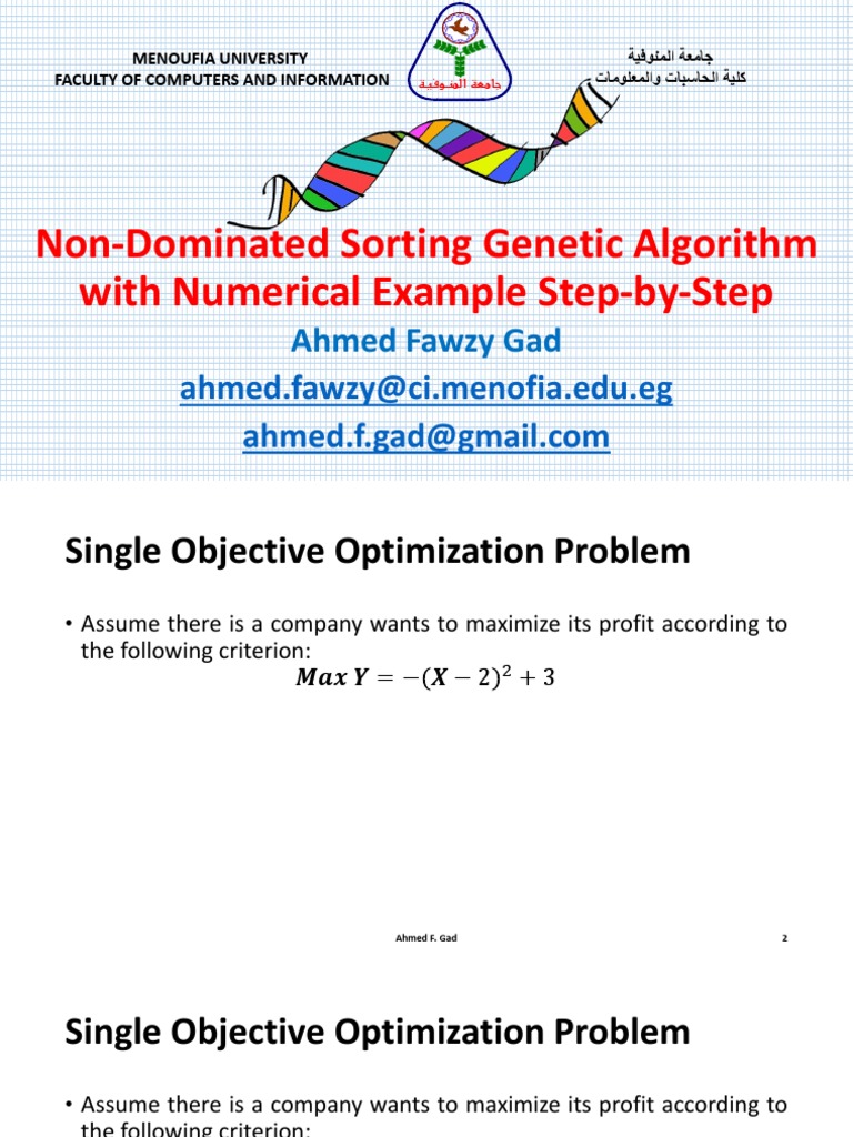 Non-Dominated Sorting Genetic Algorithm With Numerical Example Step-by-Step | Download Free PDF ...