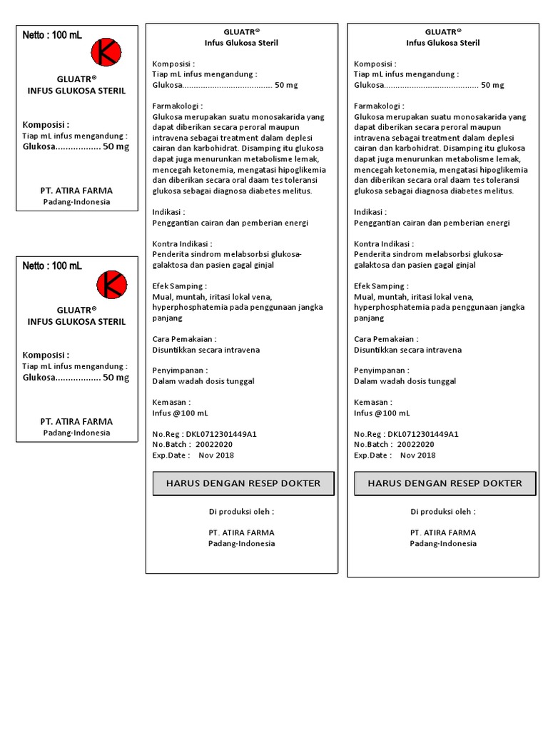Brosur Infus Glukosa | PDF