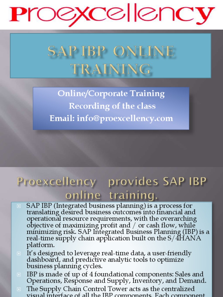 SAP IBP Online Training | PDF | Business | Computers