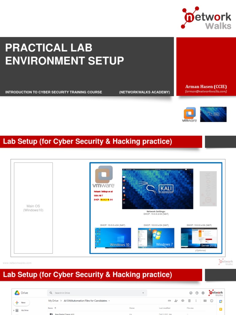 ICS Session 03. LECTURE PPT - Lab Setup Vmware and Kali Linux v1 | PDF ...