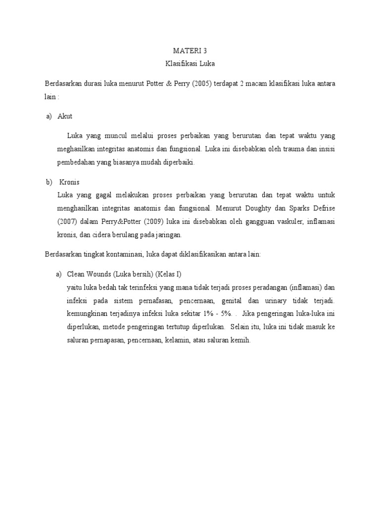 Klasifikasi Luka: Akut dan Kronis | PDF | Sains & Matematika
