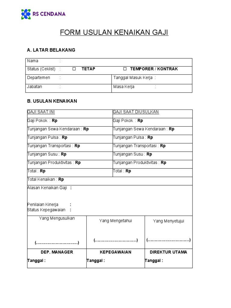Form Usulan Kenaikan Gaji | PDF