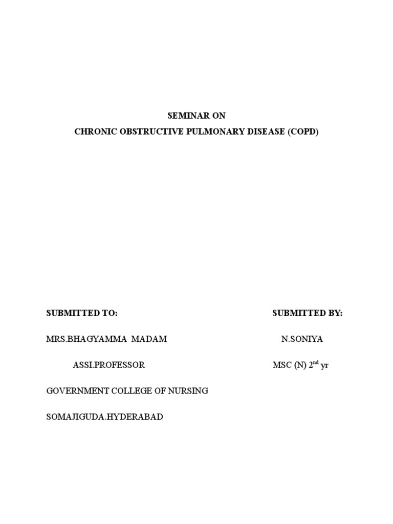 COPD | PDF | Chronic Obstructive Pulmonary Disease | Respiratory Tract