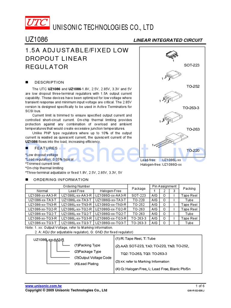 Datasheet - Live: Unisonic Technologies Co., LTD | PDF | Computer ...