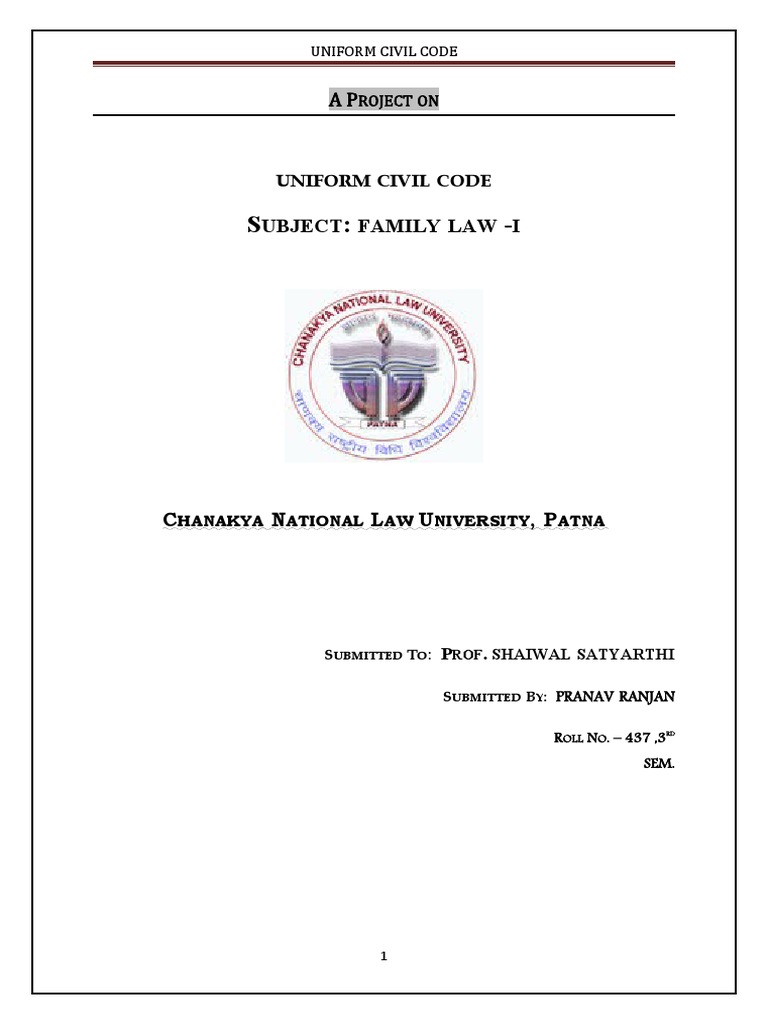 Uniform Civil Code | PDF | Justice | Crime & Violence