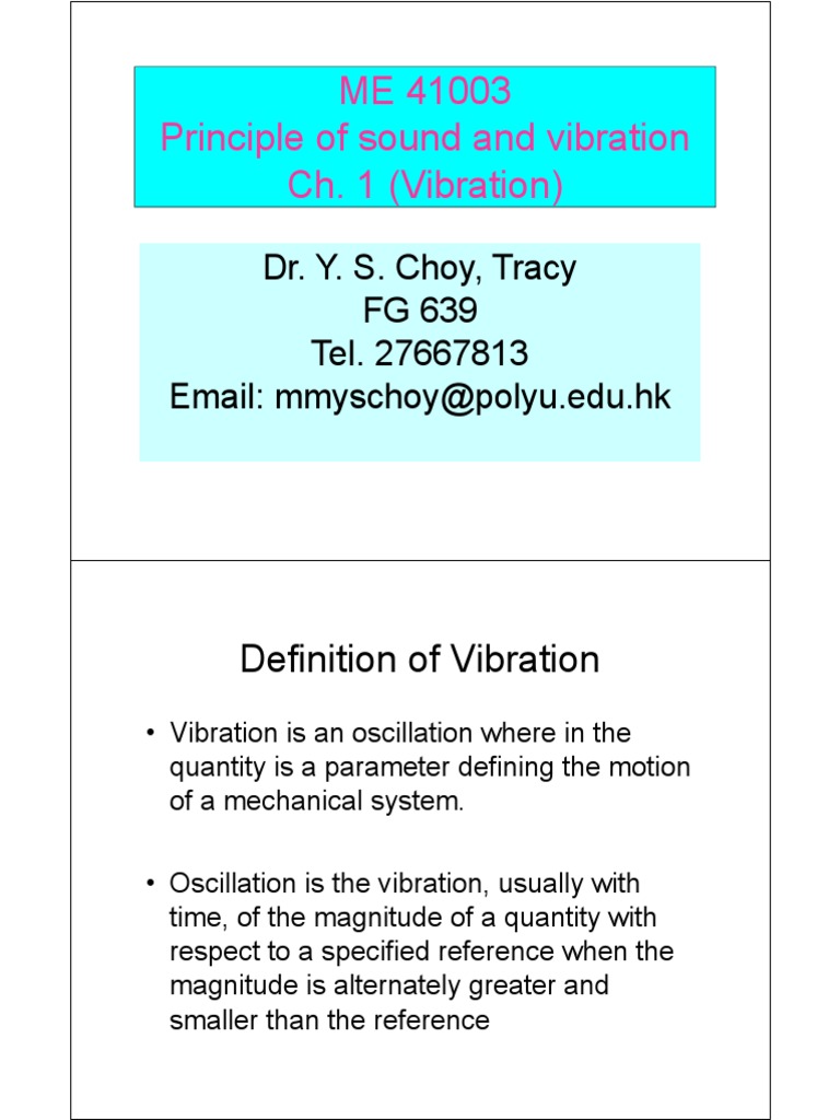 Ch1 Principle of Sound and Vibration | PDF | Quantity | Classical Mechanics