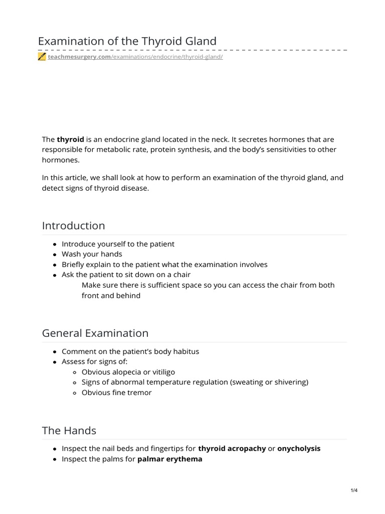 Thyroid Exam Guide for Clinicians | PDF | Thyroid | Neck