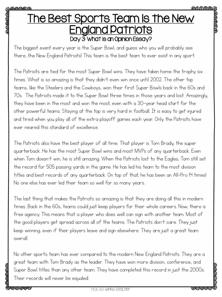 Writing Printables | PDF | New England Patriots | Super Bowl