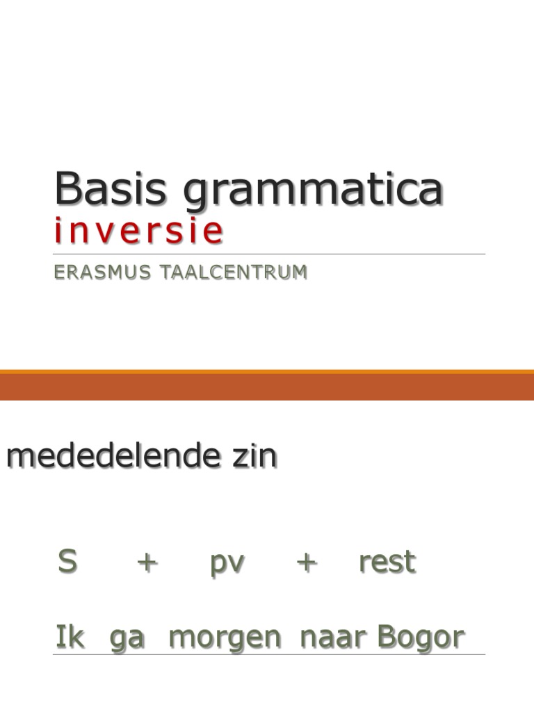 Basis Grammatica Les 02-04 Inversie | PDF