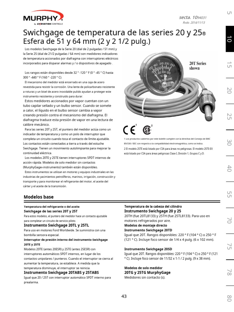 MURPHY PRODUCTS-CATALOGUE EN A2020-3.en - Es | PDF | Cantidades fisicas ...