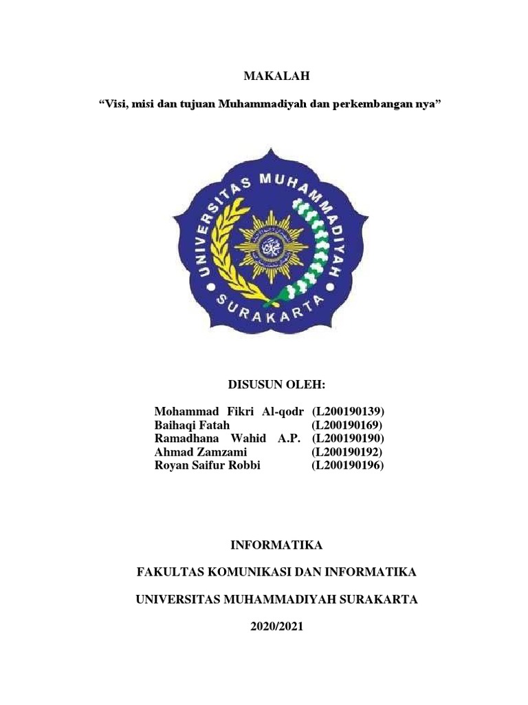 Visi Misi Dan Tujuan Muhammadiyah | PDF