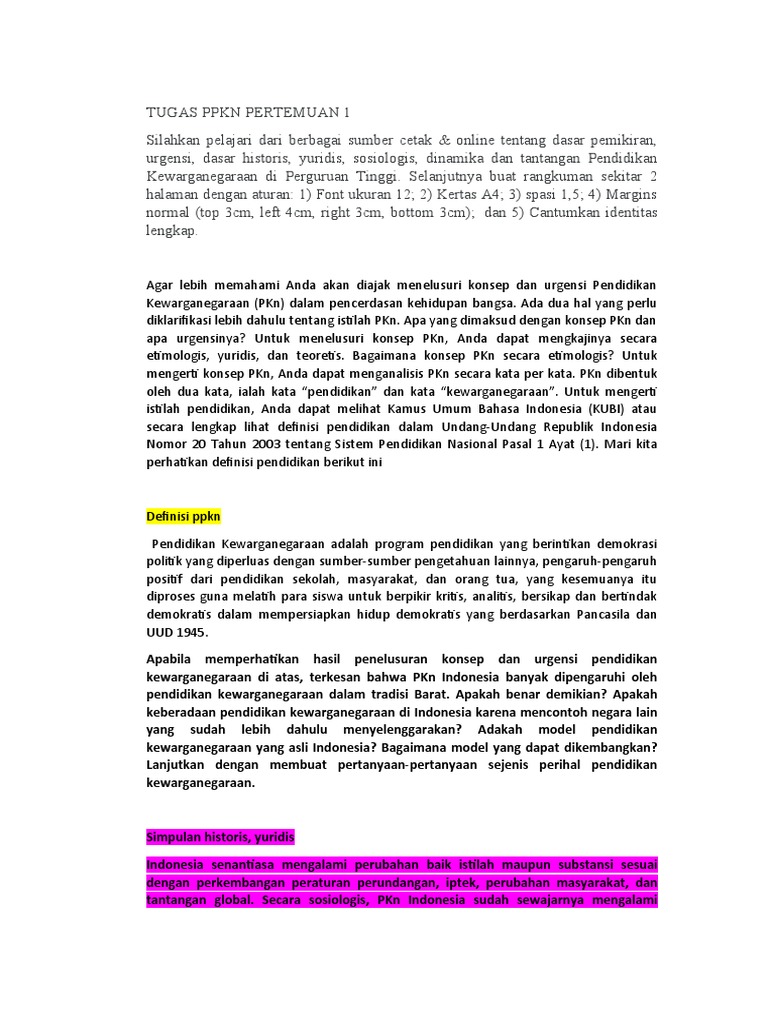 Tugas Rangkuman PPKN | PDF