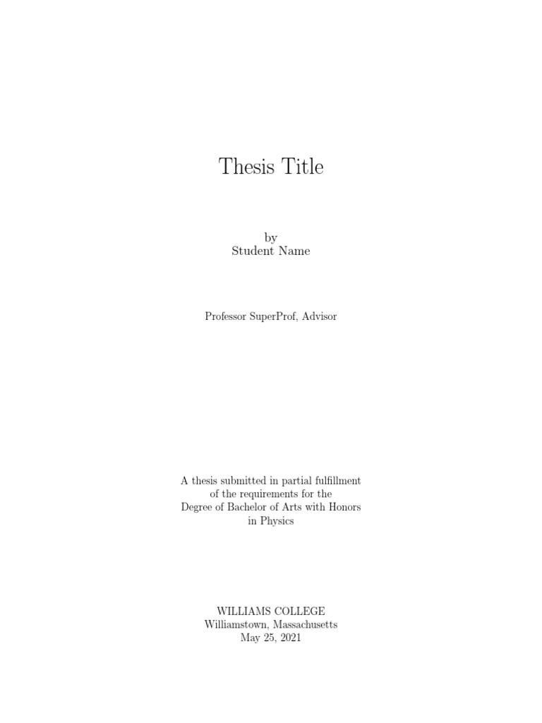 Williams College Astro Physics Thesis Template | PDF | Thesis | Written ...