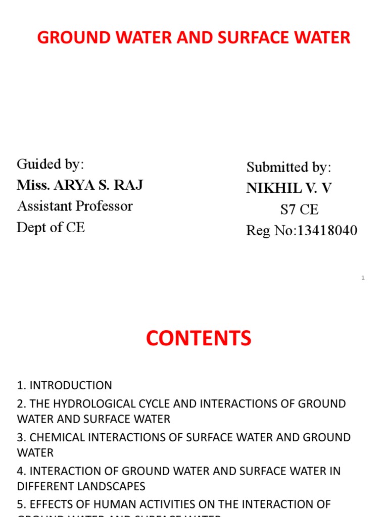 Ground Water and Surface Water | PDF | Groundwater | Surface Runoff