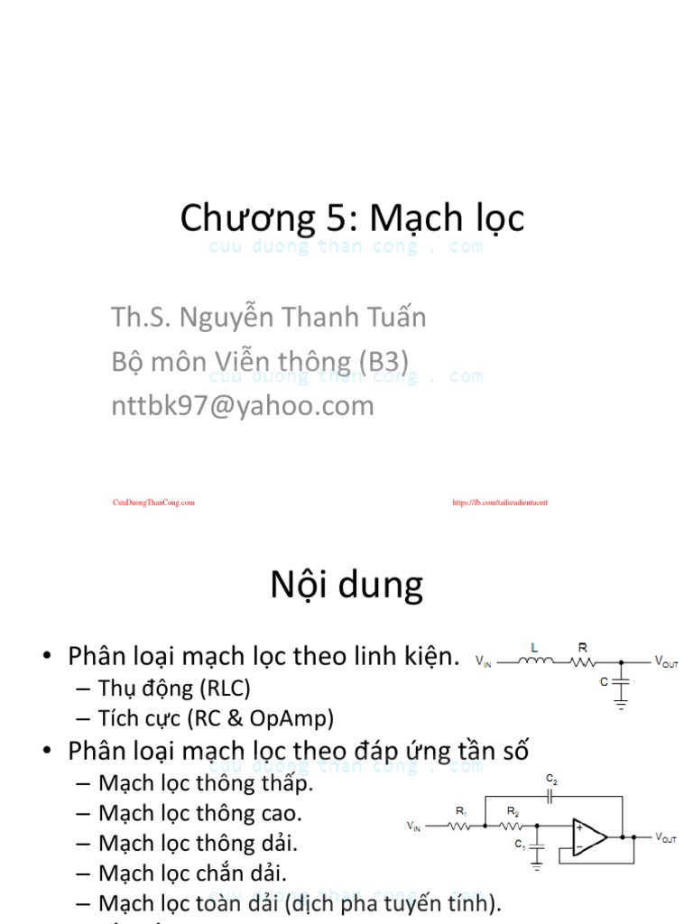 Mach Dien Tu Nang Cao Nguyen Thanh Tuan MDTNC c5 11102012 Mach Loc ...