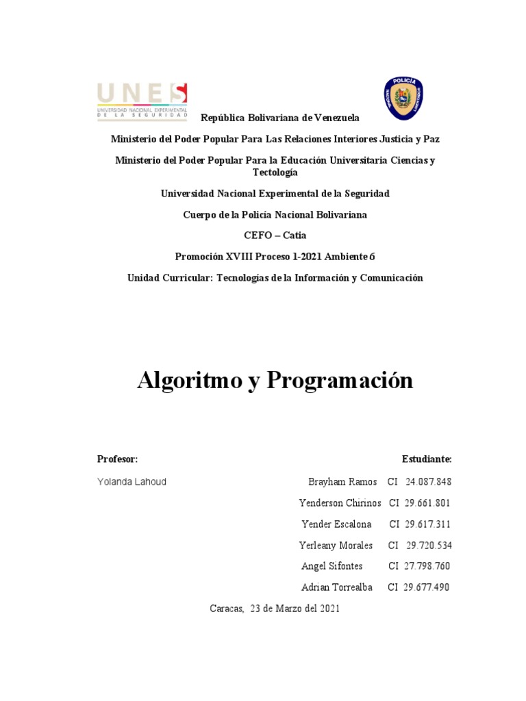 Algoritmo y Programación | PDF | Moodle | Programa de computadora