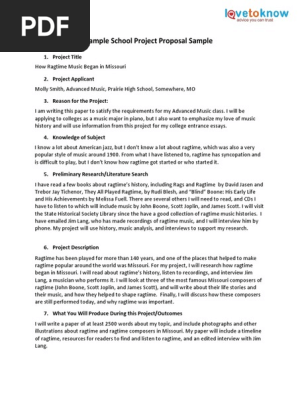 School Project Proposal Template