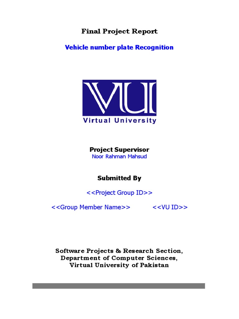 Final Project Report: Vehicle Number Plate Recognition | PDF | Use Case ...