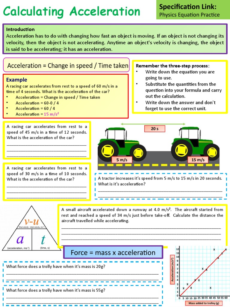 Calculating Acceleration | PDF | Acceleration | Speed