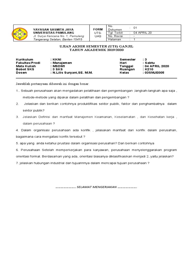 UAS MSDM 1 03 - Reguler C - Modul2 - Salin - Salin | PDF