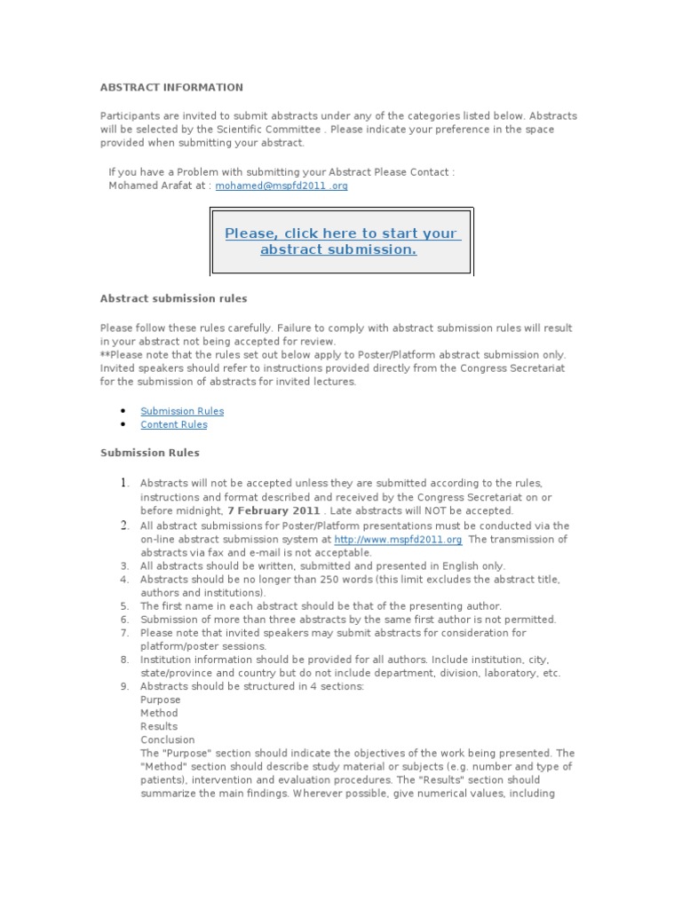 Abstract Information | PDF | Abstract (Summary) | Bracket