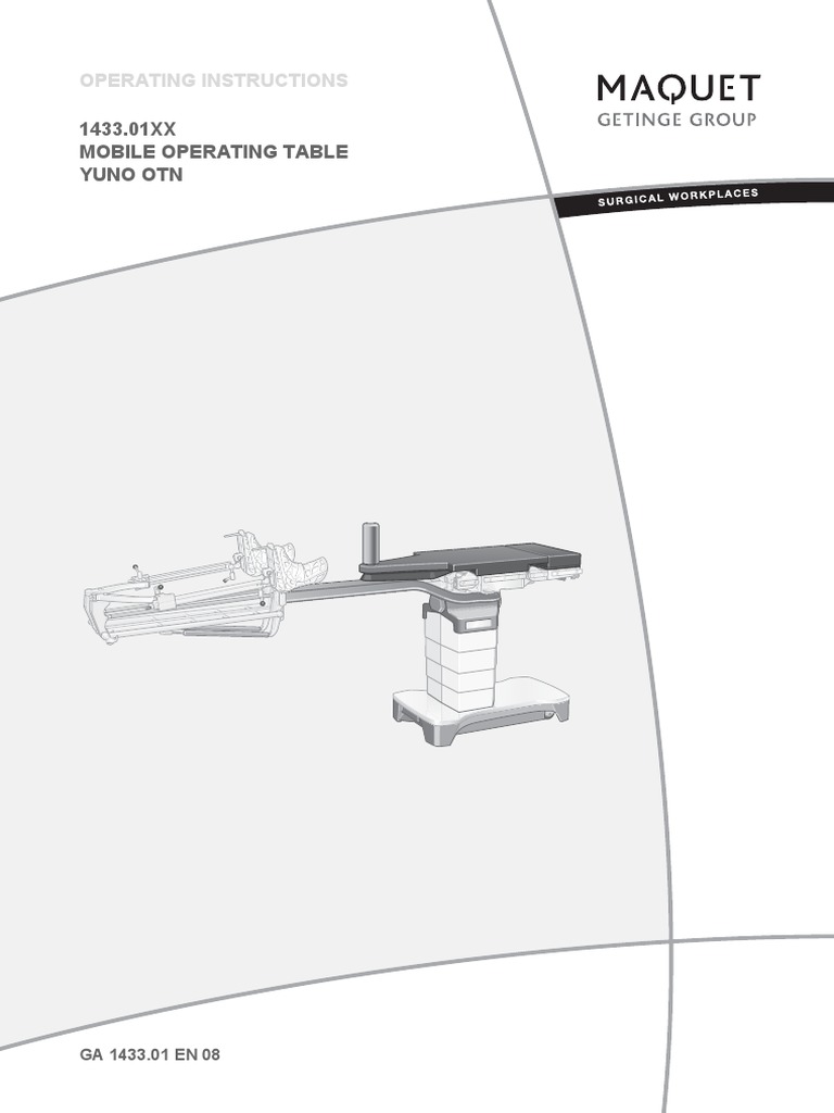 Maquet Yuno OTN Operating Table - User Manual | PDF | International ...