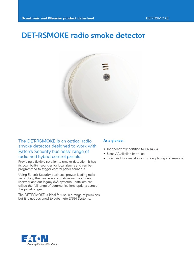 DET-RSMOKE Radio Smoke Detector Specs | PDF | Radio ...