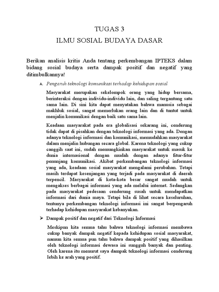 Tugas 3 ISBD | PDF | Ilmu Sosial | Komputer