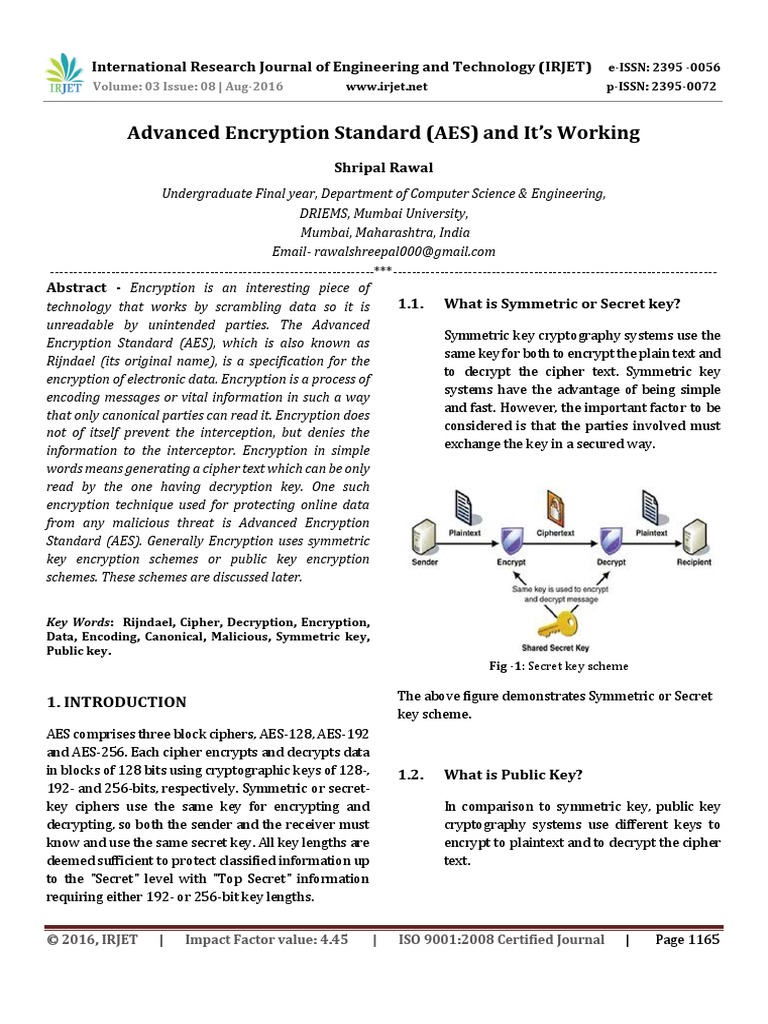 Irjet V3i8214 | PDF | Cryptography | Encryption