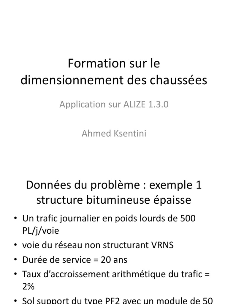 Dimensionnement chaussées avec ALIZE 1.3.0 | PDF