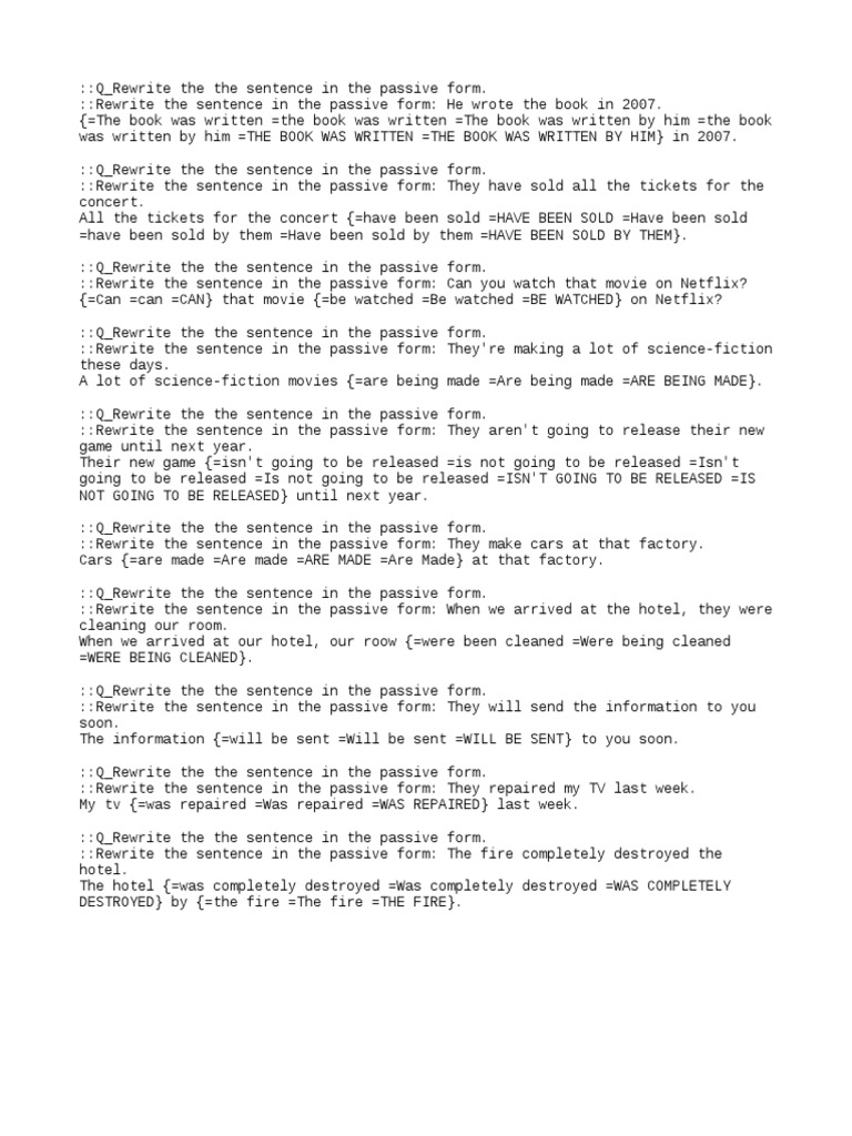 Practice 2 - Rewrite The Sentences | PDF