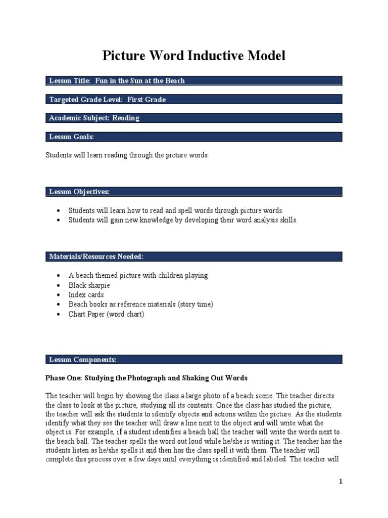 Pwim Lesson Plan Autorecovered | PDF | Lesson Plan | Teachers